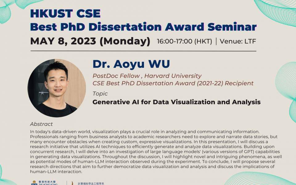 CSE Best PhD Dissertation Award Seminar - "Generative AI for Data Visualization and Analysis ...